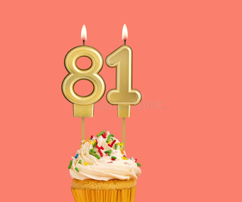 Birthday Candle and Cupcake - Number 81 Stock Photo - Image of ...