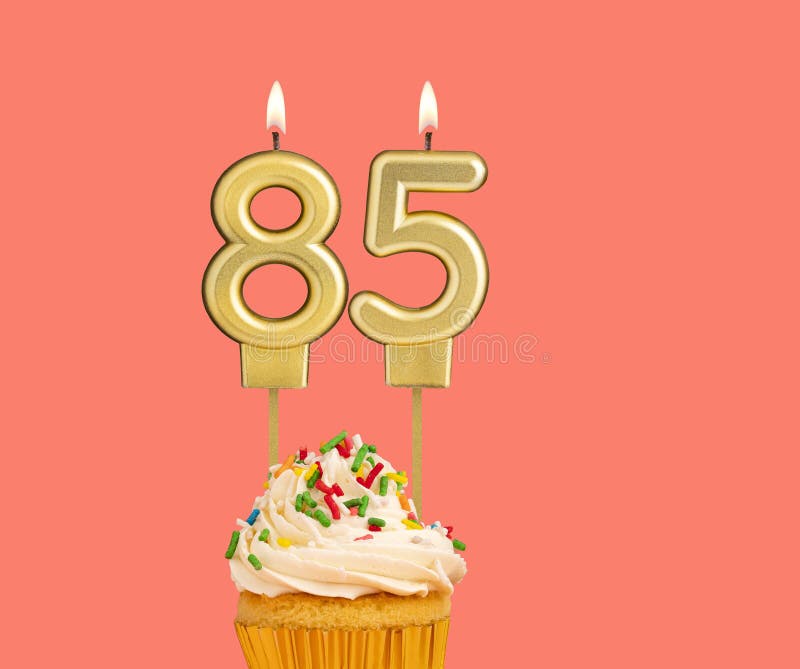 Birthday Candle and Cupcake - Number 85 Stock Photo - Image of graphic ...