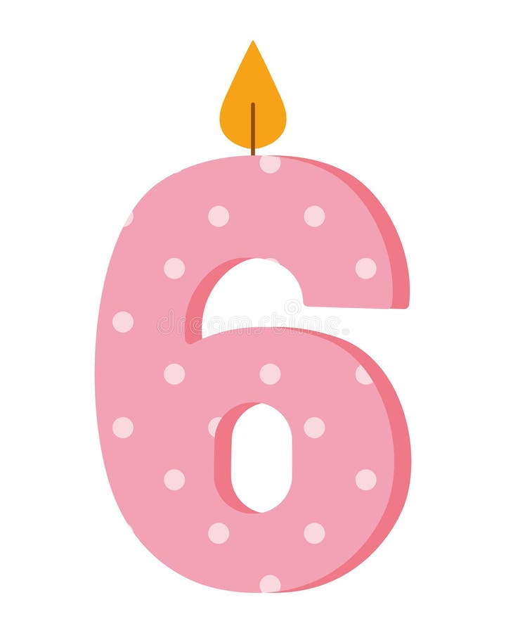 Birthday candle number six stock vector. Illustration of vector - 357579532 Birthday candle number six stock vector. Illustration of vector - 357579532
