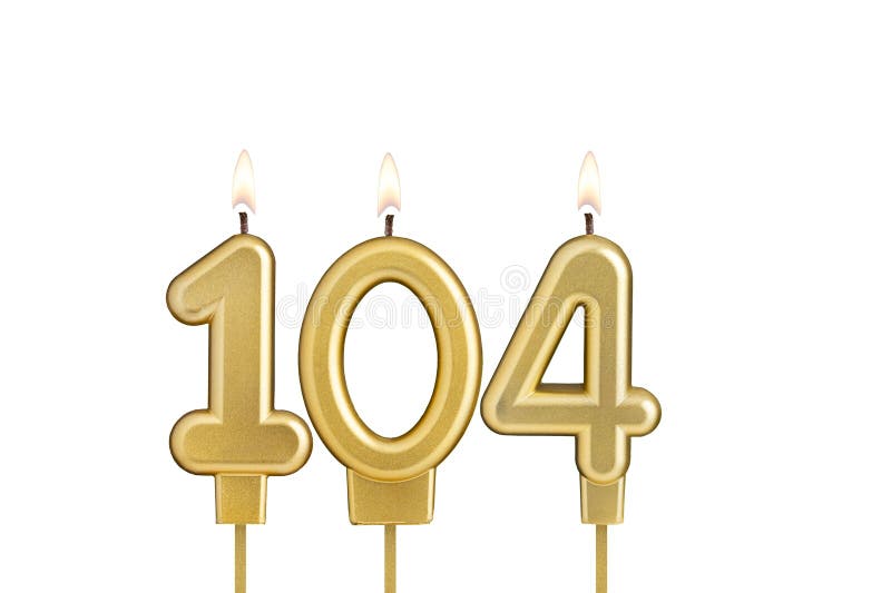 Birthday Candle Number 104 on White Background Stock Photo - Image of ...