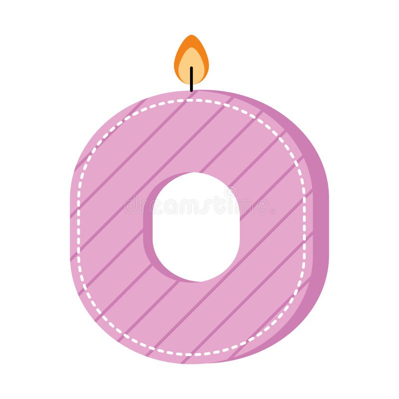 Birthday Candle Number Zero Stock Illustration - Illustration of zero ...