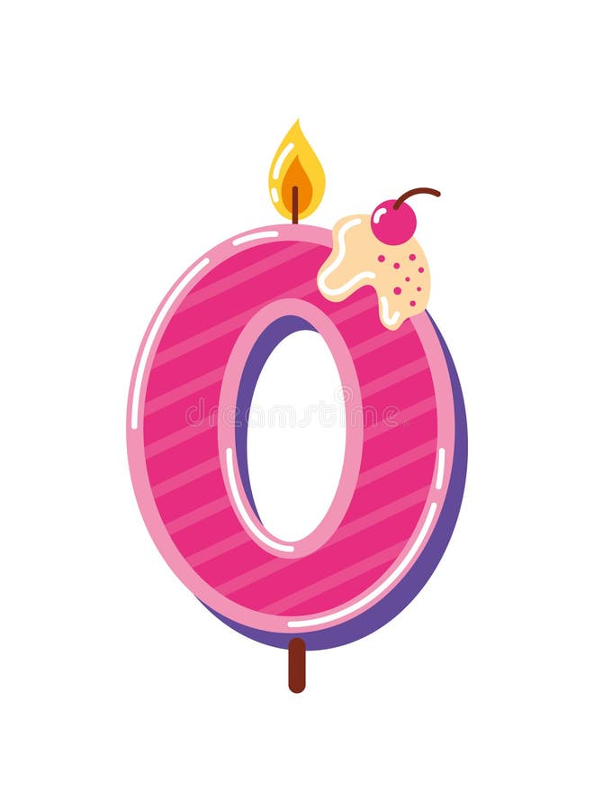 Birthday Candle Number Zero Stock Vector - Illustration of number ...