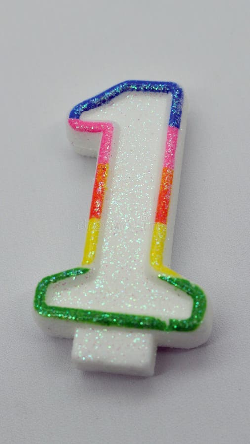 Birthday Candle in the Shape of the Number One Stock Image - Image of ...