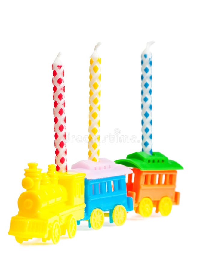 Birthday Candles on Toy Train Stock Photo - Image of decorate ...