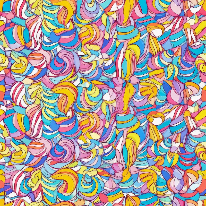 A Birthday Candy Pattern Featuring Lollipops, Candy Canes, and Wrapped ...