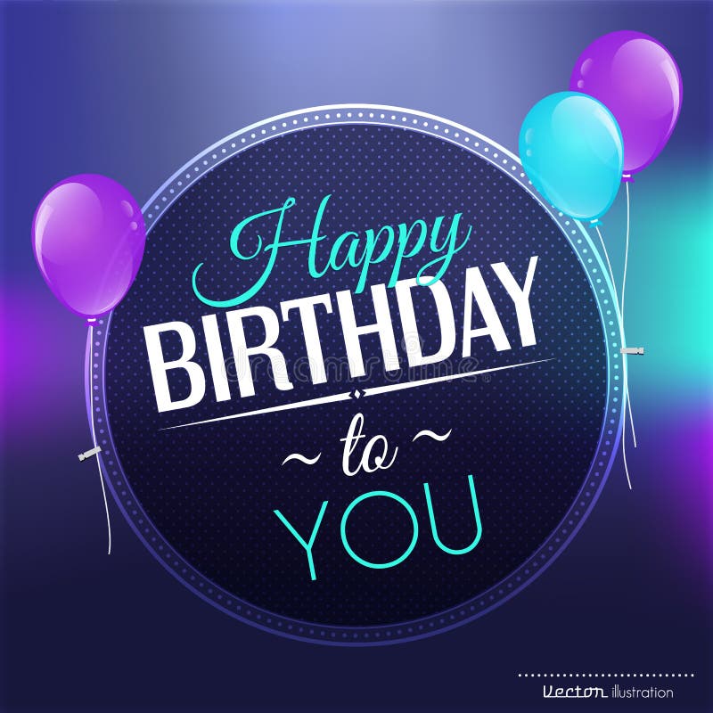 Birthday Card in Bright Colors. Stock Vector - Illustration of light ...