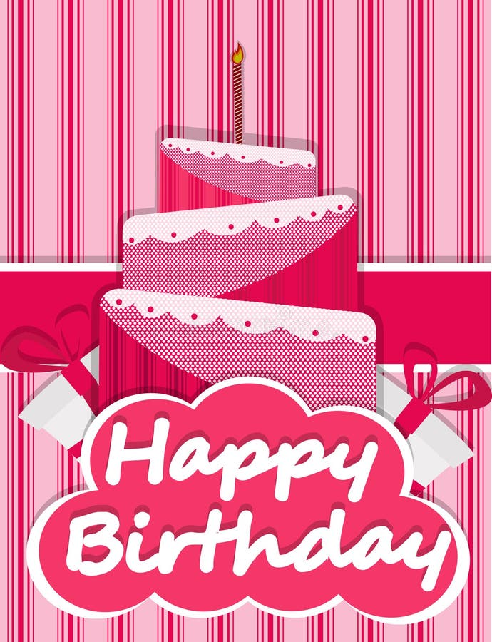 Birthday card cake picture stock vector. Illustration of cute - 54491133