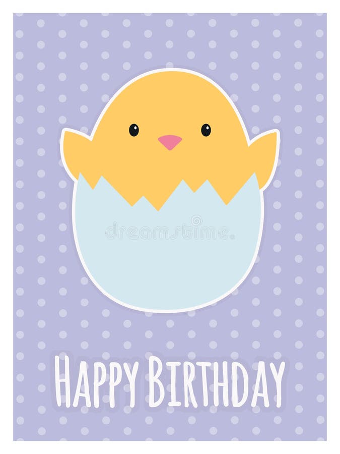 Birthday Card. Chicken in an Eggshell Stock Vector - Illustration of ...