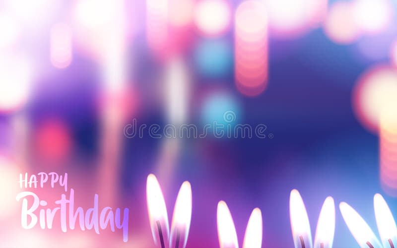 Birthday Card Design with Candle Lights in Background. Vector ...