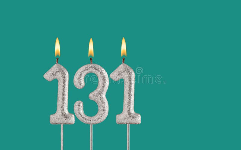 Birthday Card on a Green Background - Candle in the Shape of the Number ...