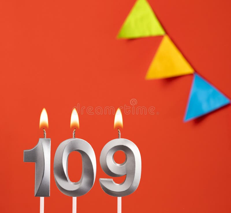 Birthday Card Number 109 Candle Orange Background Stock Photos - Free ...