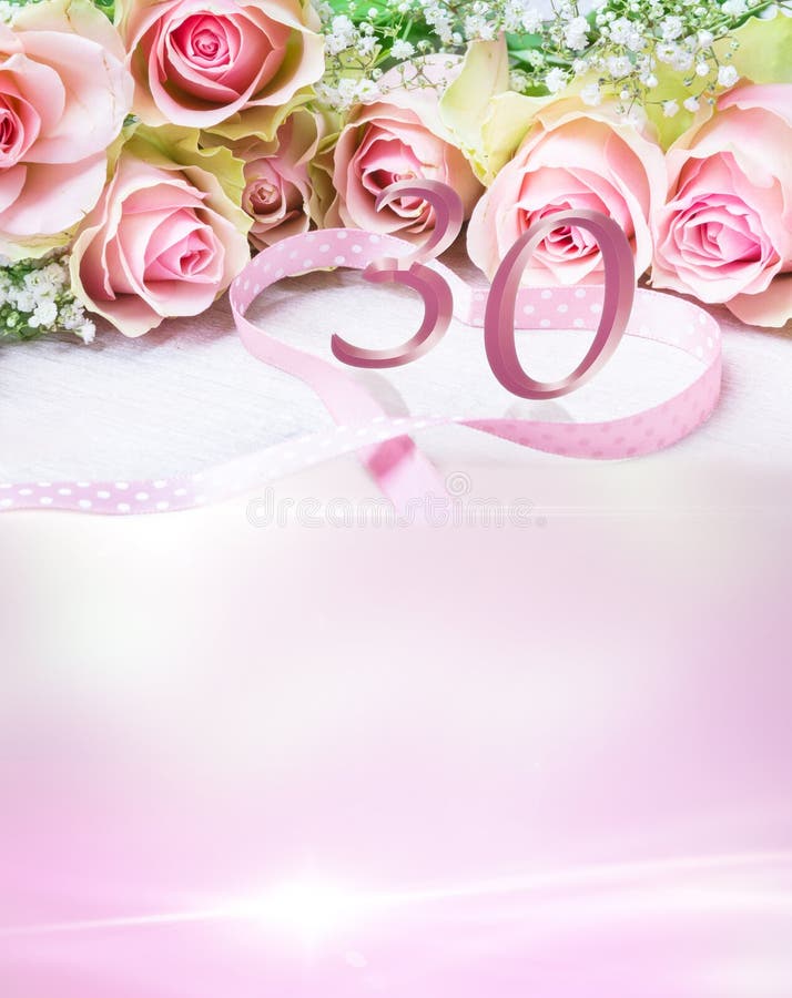 Birthday Card with Number 30 Stock Photo - Image of lanyard, thirty ...
