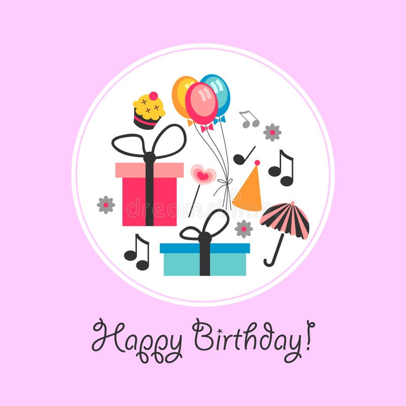 Birthday Card Various Objects Stock Illustrations – 118 Birthday Card ...