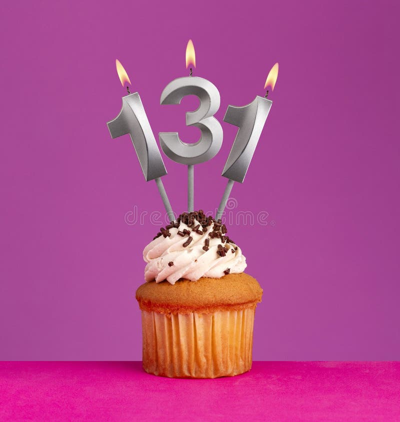 Birthday Card Violet Background Candle Number 131 Stock Photos - Free ...