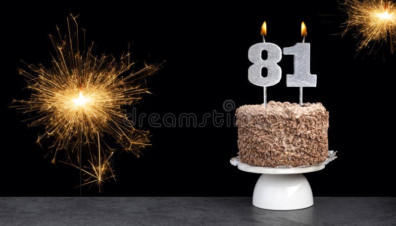 Birthday Celebration with Cake and Candle Number 81 Stock Image - Image ...