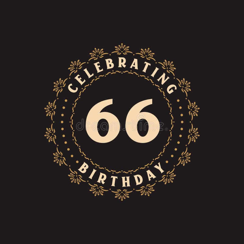 66 Birthday Celebration, Greetings Card for 66 Years Birthday Stock ...