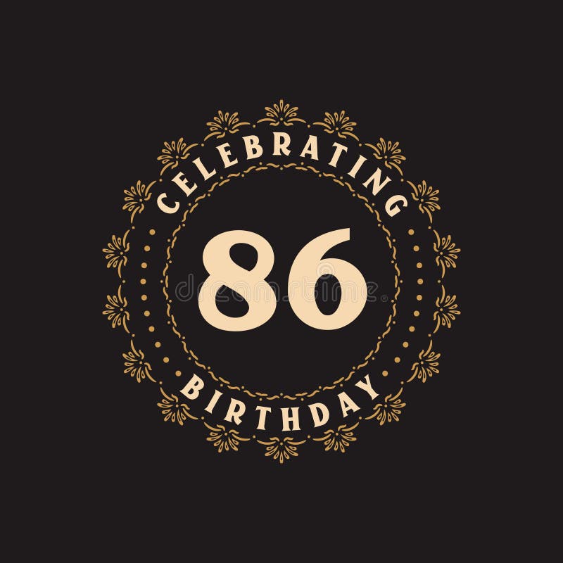 86 Birthday Celebration, Greetings Card for 86 Years Birthday Stock ...