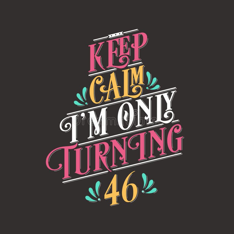 Birthday Celebration Greetings Lettering, Keep Calm I am only Turning ...