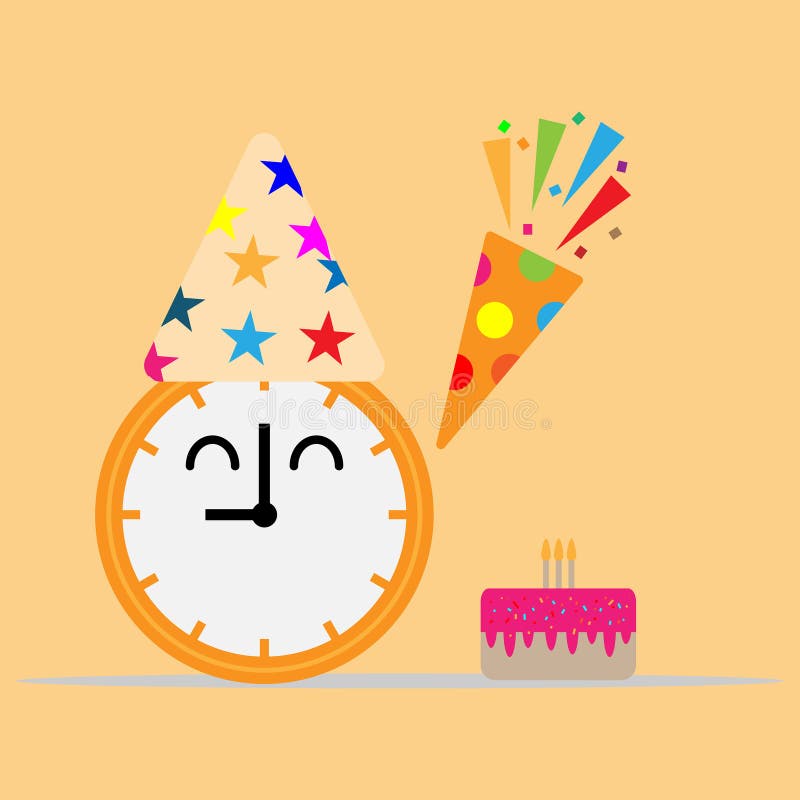 Birthday Celebration Time Flat Style Stock Vector - Illustration of ...