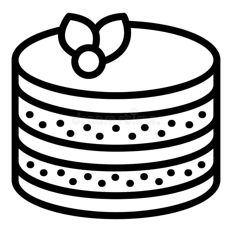 Birthday Cheesecake Icon Outline Vector. Cream Pie Stock Vector ...