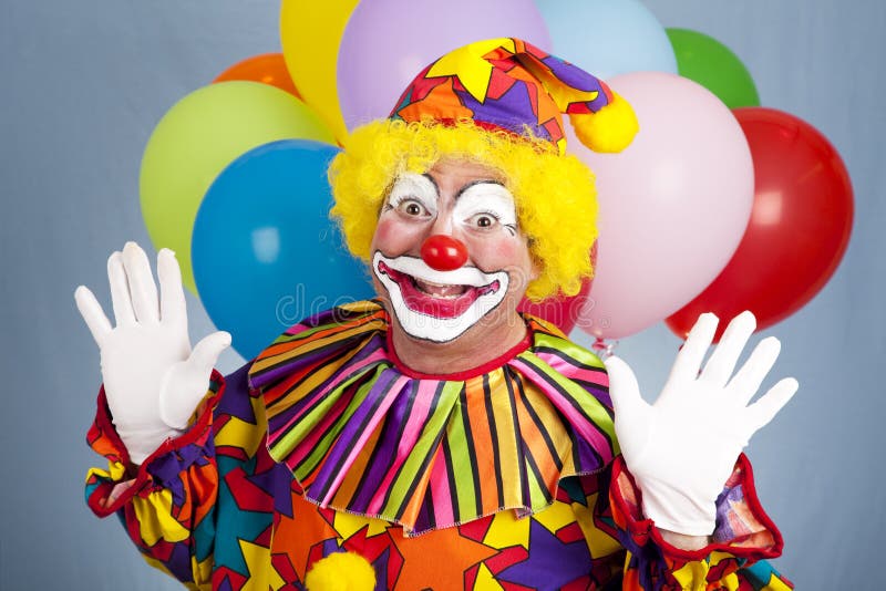 Surprised Birthday Clown stock image. Image of party - 14956093