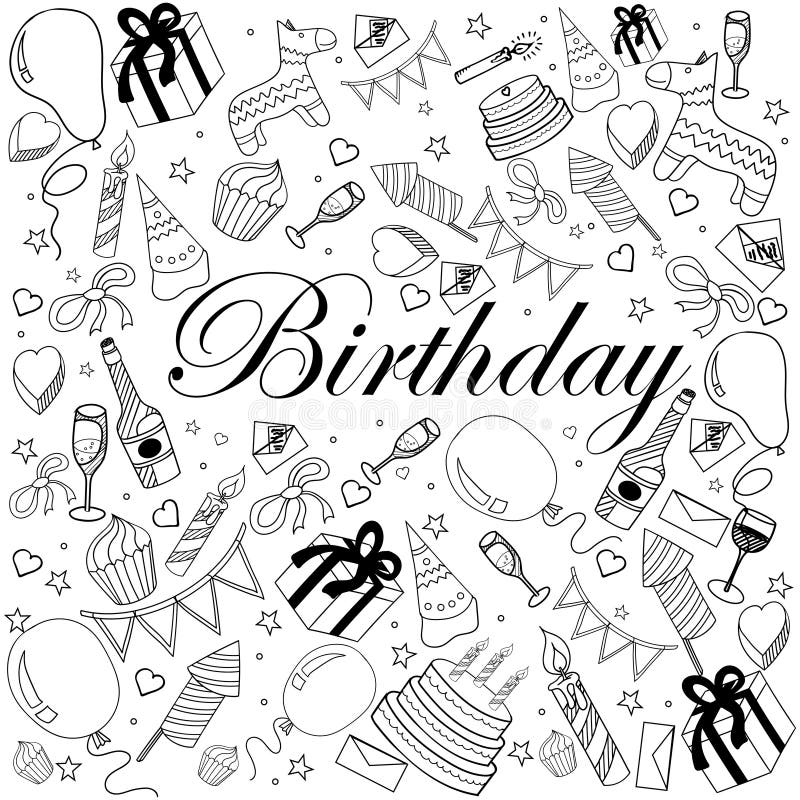 Birthday Coloring Book Stock Illustrations – 6,649 Birthday Coloring ...