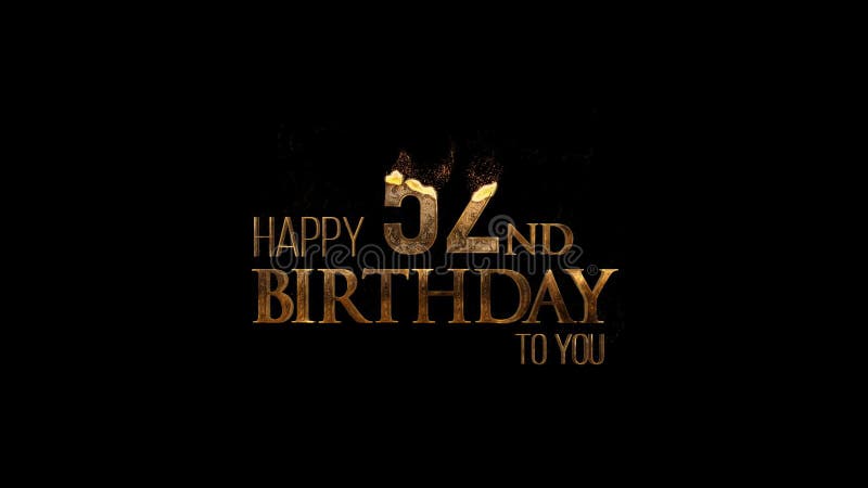 Happy 52nd Birthday Greeting with Golden Confetti, Happy Birthday ...