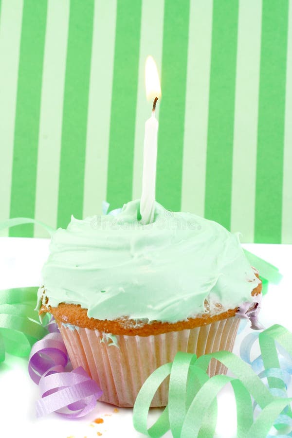 Birthday cupcake stock photo. Image of delicious, flame - 6186504