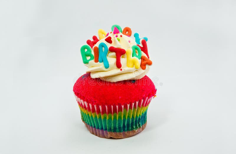 BIRTHDAY CUPCAKE stock photo. Image of multicolored, baked - 32431942