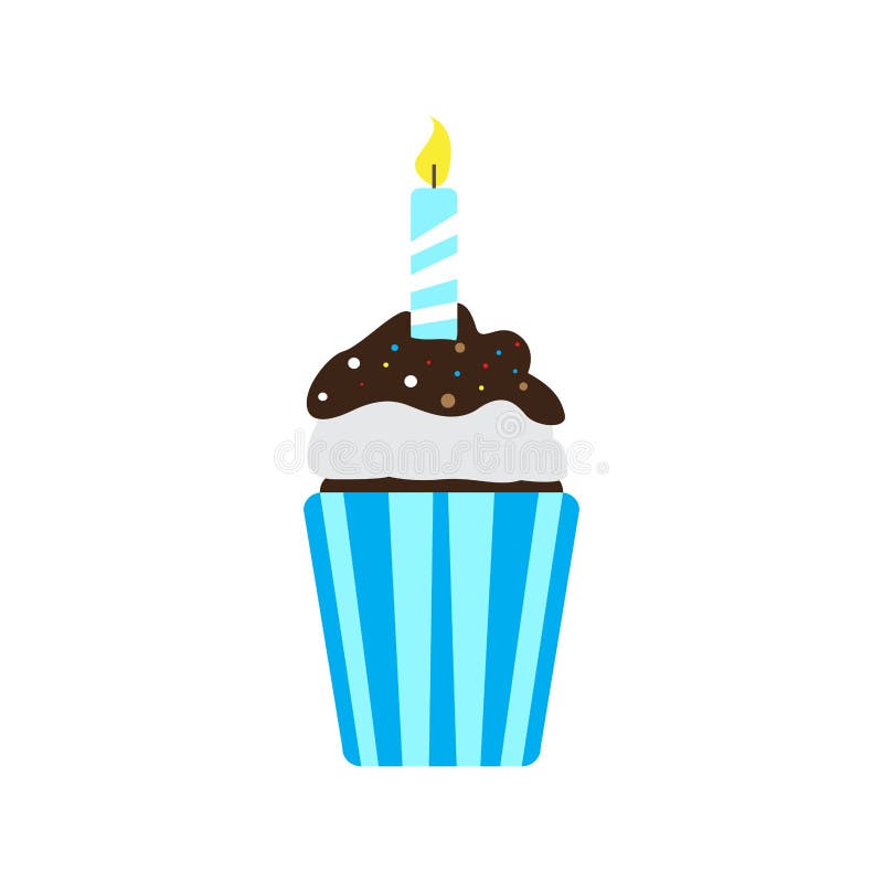 Birthday cupcake icon stock vector. Illustration of isolated - 108407707