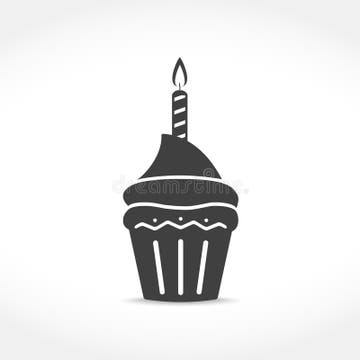 Birthday Cupcake Icon stock vector. Illustration of celebrate - 39485807