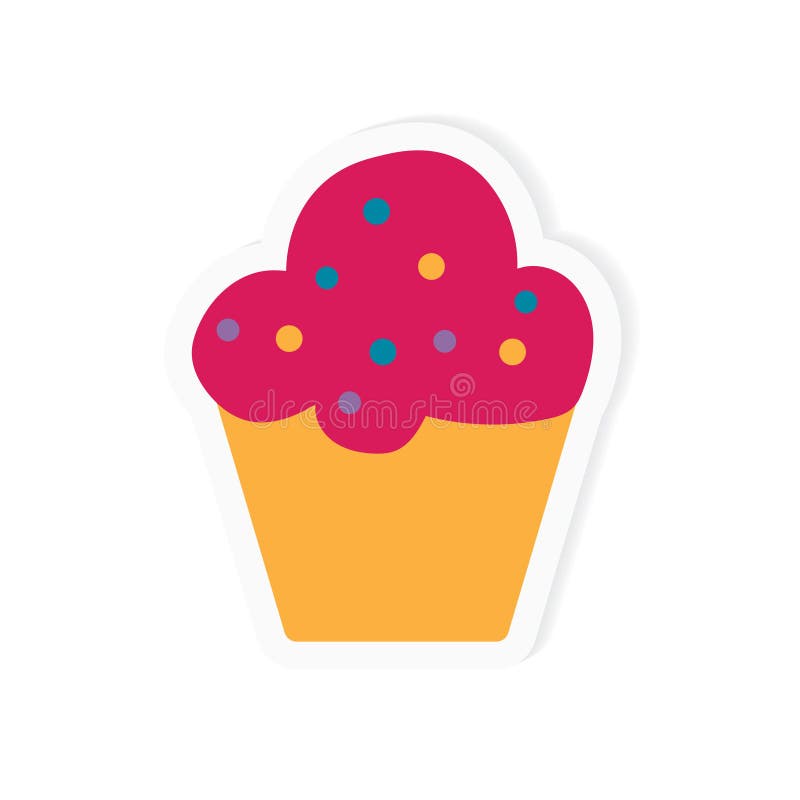 Birthday cupcake icon stock vector. Illustration of delicious - 153286321
