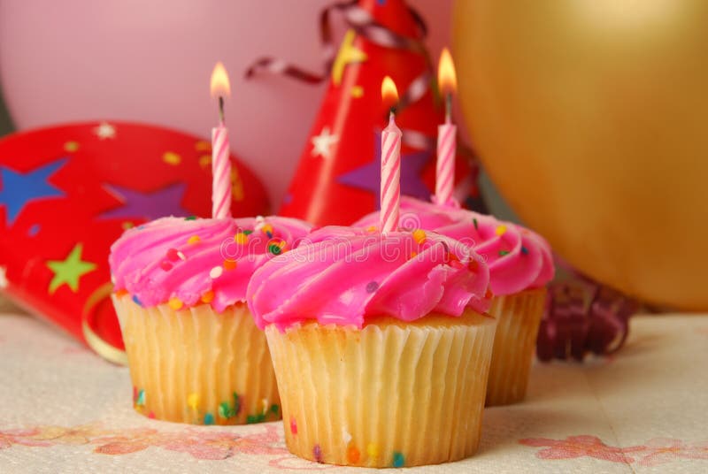 Two Birthday Cupcakes stock photo. Image of birthday - 13729496