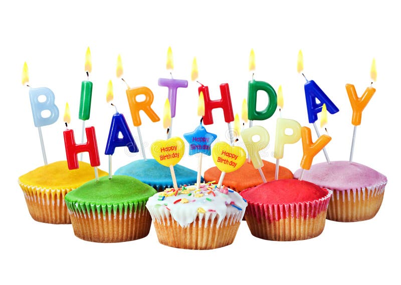 Birthday Cupcakes In Different Colors Stock Image - Image of colorful ...