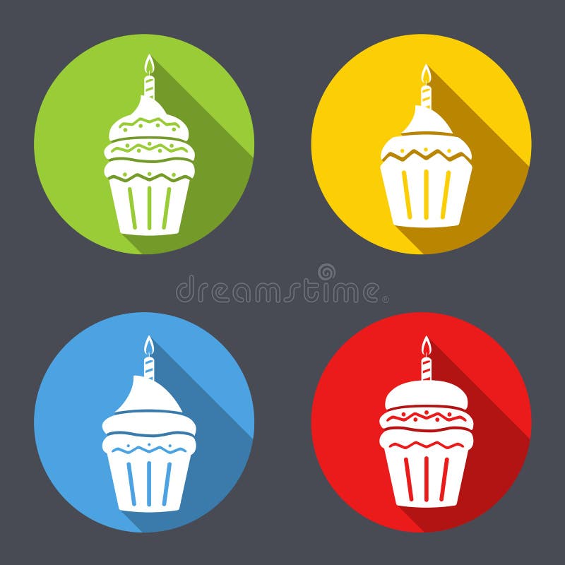 Birthday Cupcake Icon stock vector. Illustration of celebrate - 39485807