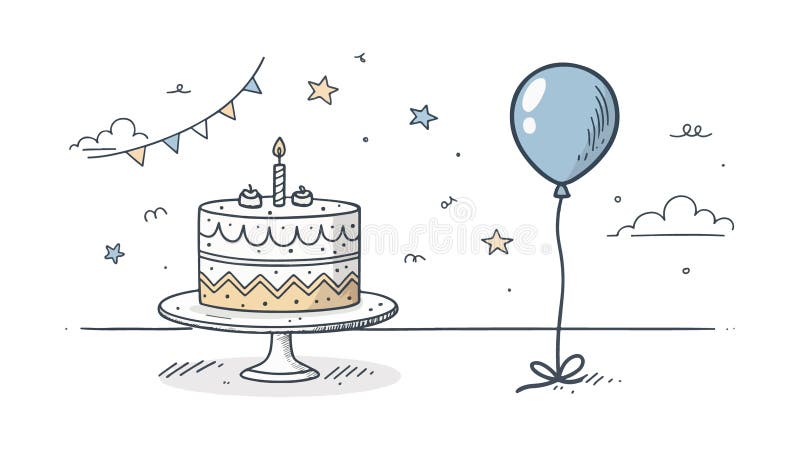 Birthday Doodle Icon Elements Event Decorations for Party Celebration ...