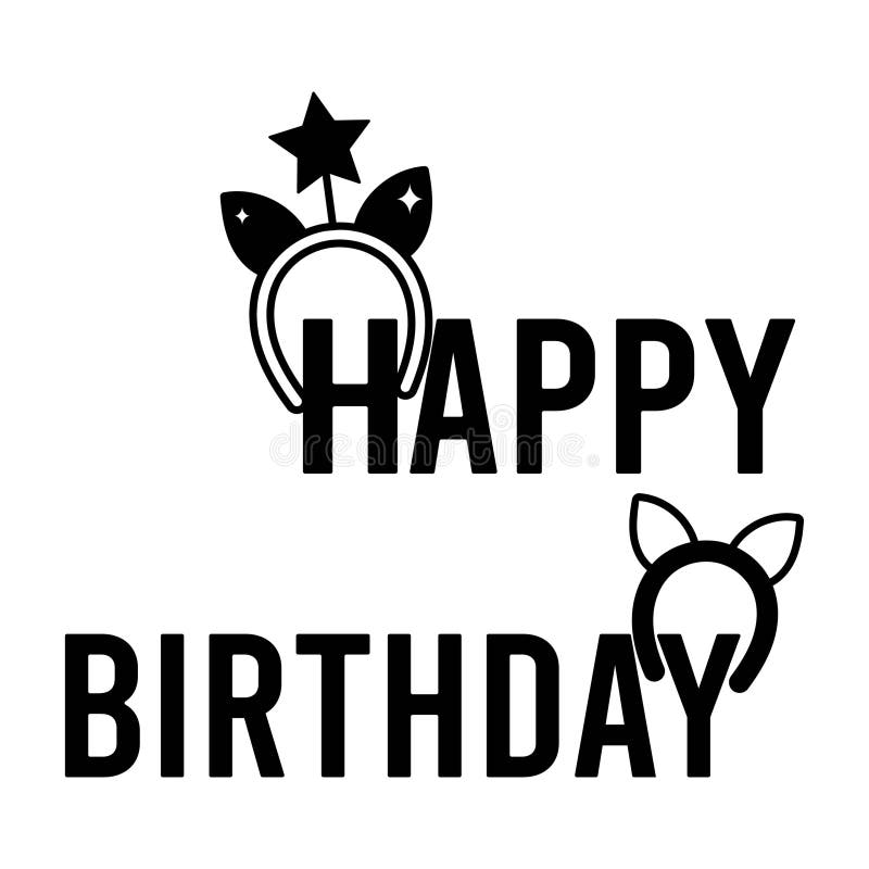 Happy Birthday Doodle Vector Solid Sticker. EPS 10 File Stock Vector ...