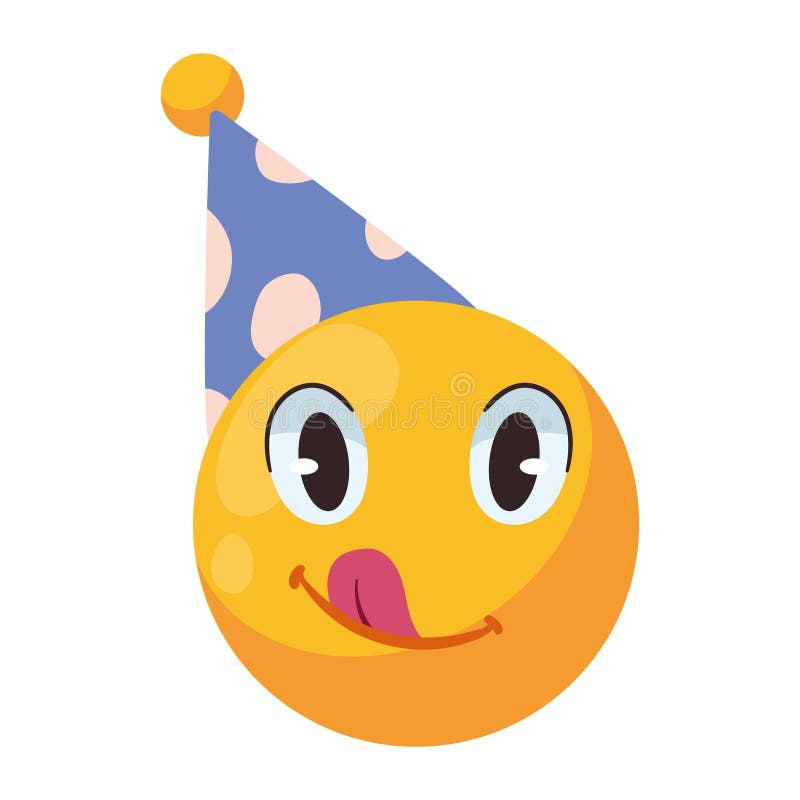 Birthday emoji face stock vector. Illustration of cheerful - 334551122