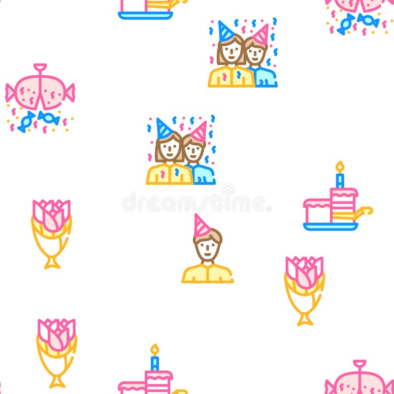 Birthday Event Party Vector Seamless Pattern Stock Vector ...