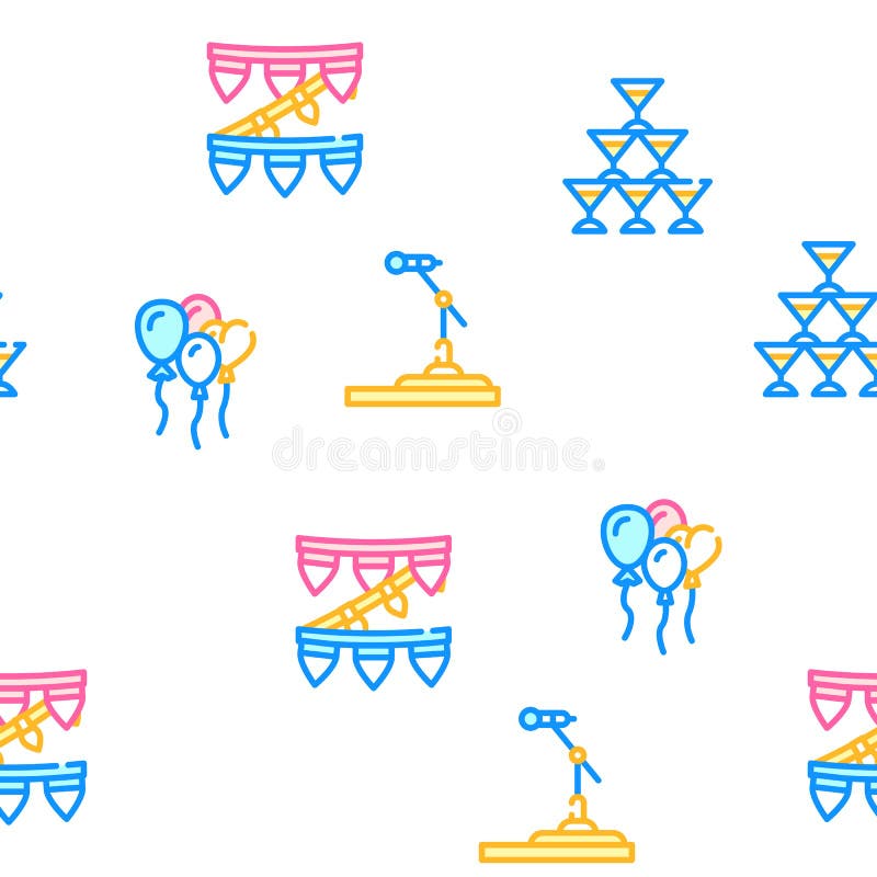 Birthday Event Party Vector Seamless Pattern Stock Illustration ...