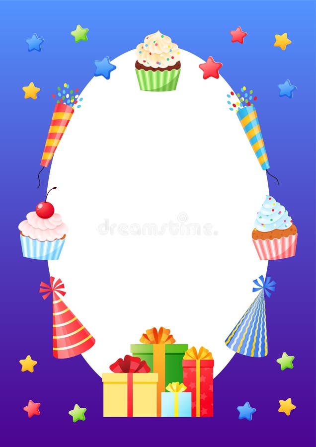 Birthday frame template stock vector. Illustration of invitation ...