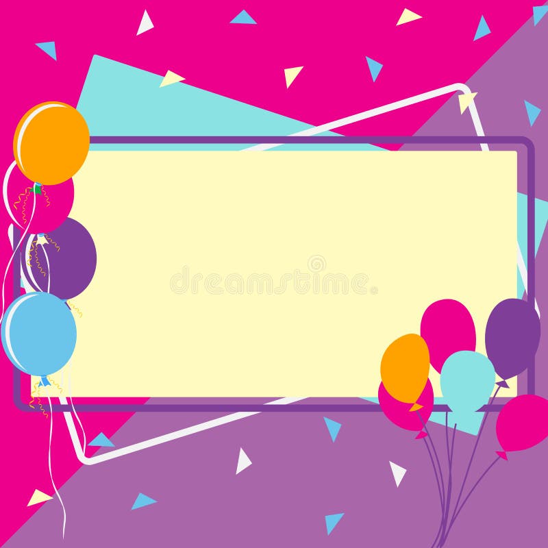 Birthday Frames. Celebration B-day Icon Set. Hand Drawn Elements Stock ...