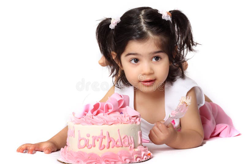 Birthday girl stock image. Image of sweet, fair, polka - 4383307