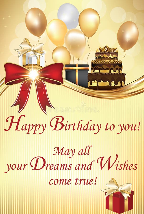 Birthday greeting card stock illustration. Illustration of dreams ... Birthday greeting card stock illustration. Illustration of dreams ...