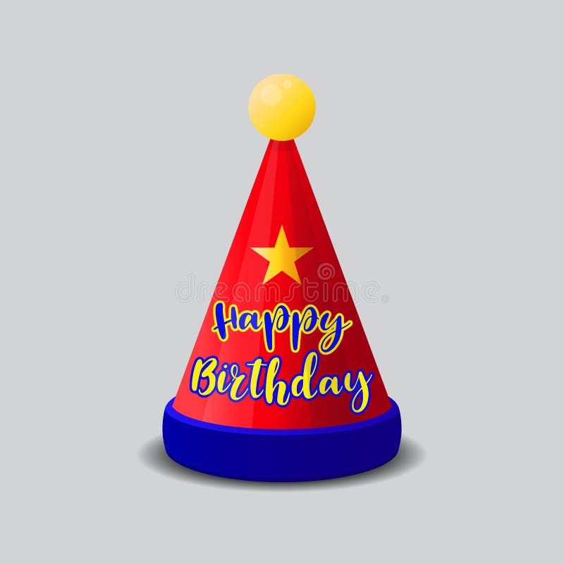 Birthday Hat Vector Illustration. Stock Illustration - Illustration of ...