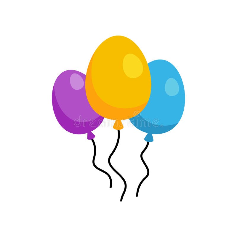 Balloons Icon Illustration. Birthday Icon Element Decoration. Stock ...