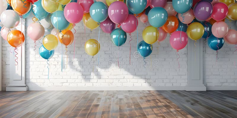 Birthday Interior Wall Background Stock Illustration - Illustration of ...