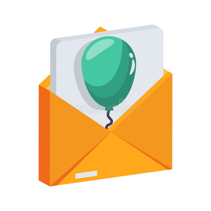 Birthday Invitation Icon Creatively Designed in 3d Style Stock ...