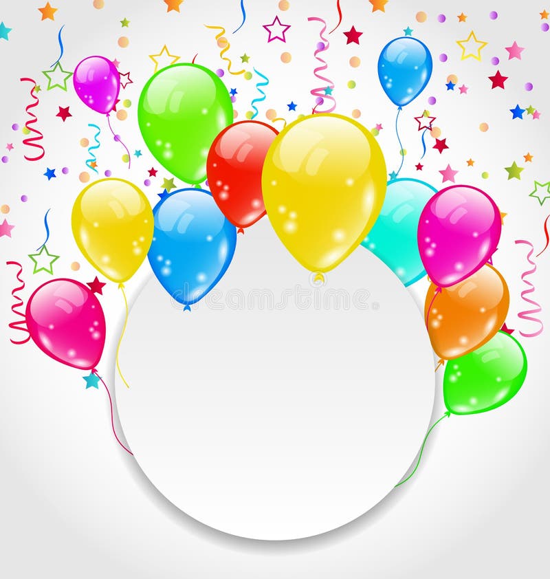 Balloons Party Invitation Card Stock Vector - Illustration of ...