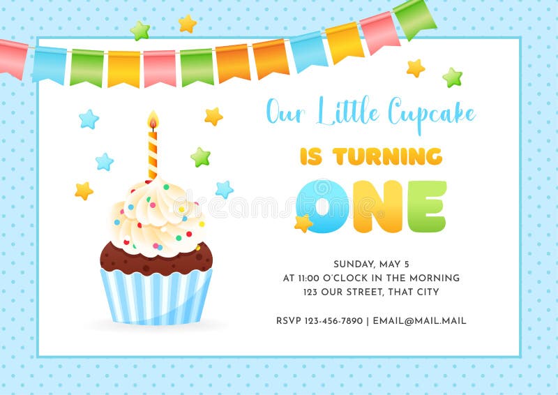 Birthday Invitation Turning One Stock Illustrations – 20 Birthday ...